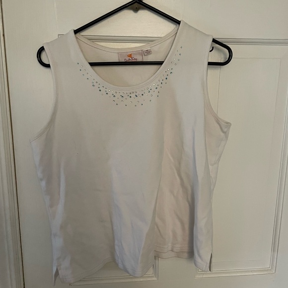Quacker Factory | Tops | Vintage Quacker Factory White Tank Top With ...